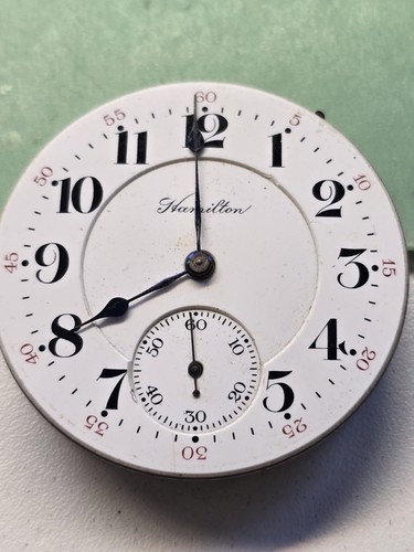 HAMILTON 992 21 Jewel Pocket Watch Movement EXCELLENT DIAL, LEVER SET ...