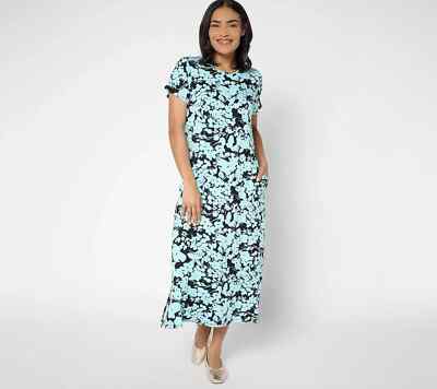 #763 Quacker Factory Floralicious Short Sleeve Dress Size XS | eBay