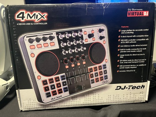 DJ Tech 4MIX USB Midi Dj Controller W/ Integrated Soundcard, Direct 4 ...