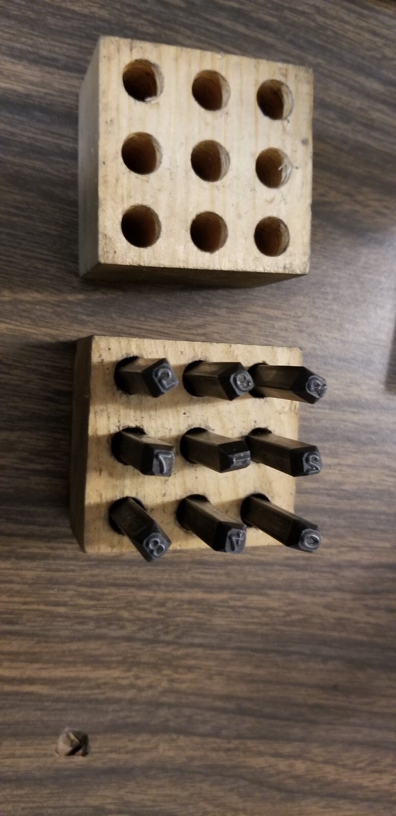 VINTAGE Steel Punch Number Stamp Die Set Metal Steel Tool Numbers 0-9 9 ...