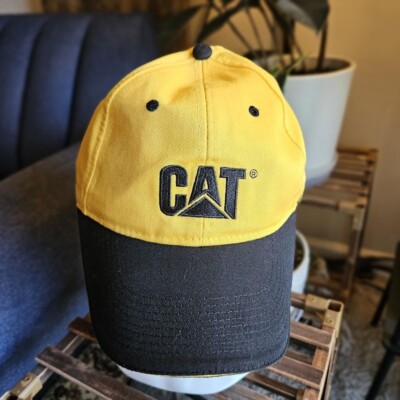 CAT Caterpillar Strapback Baseball Hat Cap Yellow Black Unisex | eBay