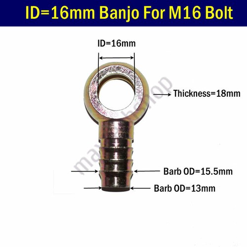 Banjo Fitting M6 M8 M10 M12 M14 M16 M18 Hose Barb 1/8" to 9/16 ...
