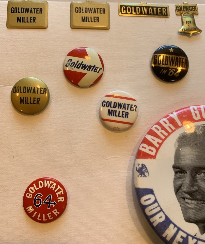 Vintage 1964 Barry Goldwater Miller Campaign Buttons Lot 25+ Rare Pins ...