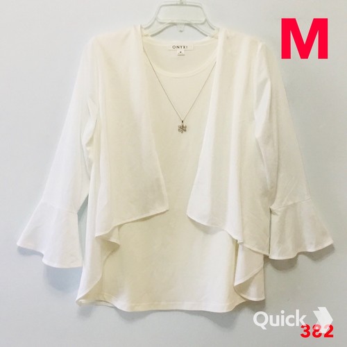 sz M - New Onyx 3/4 Bell Sleevse Necklace Jacket Top # T382 | eBay