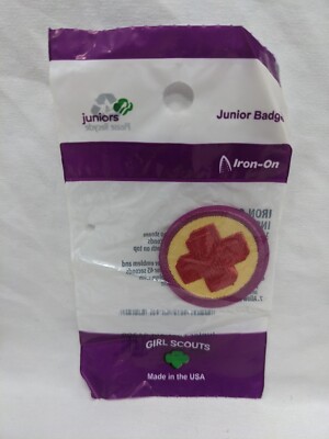 Girl Scouts First Aid Iron On Patch Sealed 1 1/2" | eBay