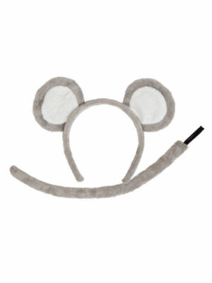 Grey Mouse Ears and Tail Set Adult And Child Fancy Dress Animal ...