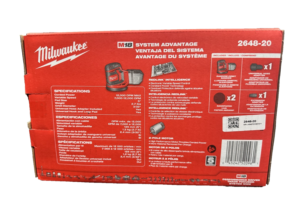 Milwaukee M18 18V 5in. Random Orbit Sander 2648-20 (TOOL ONLY) | eBay