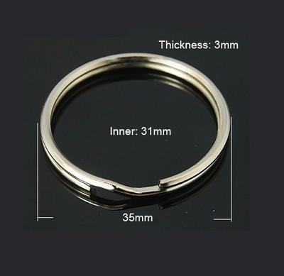 Split Ring Key Rings 35 mm Large Key Rings Silver / Platinum Colour Big ...