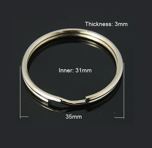 Split Ring Key Rings 35 mm Large Key Rings Silver / Platinum Colour Big ...