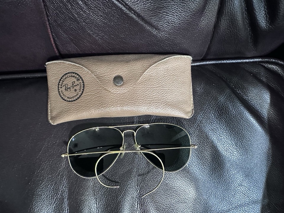 VINTAGE BAUSCH & LOMB RAY BAN G15 UV OUTDOORSMAN AVIATOR SUNGLASSES 62 ...