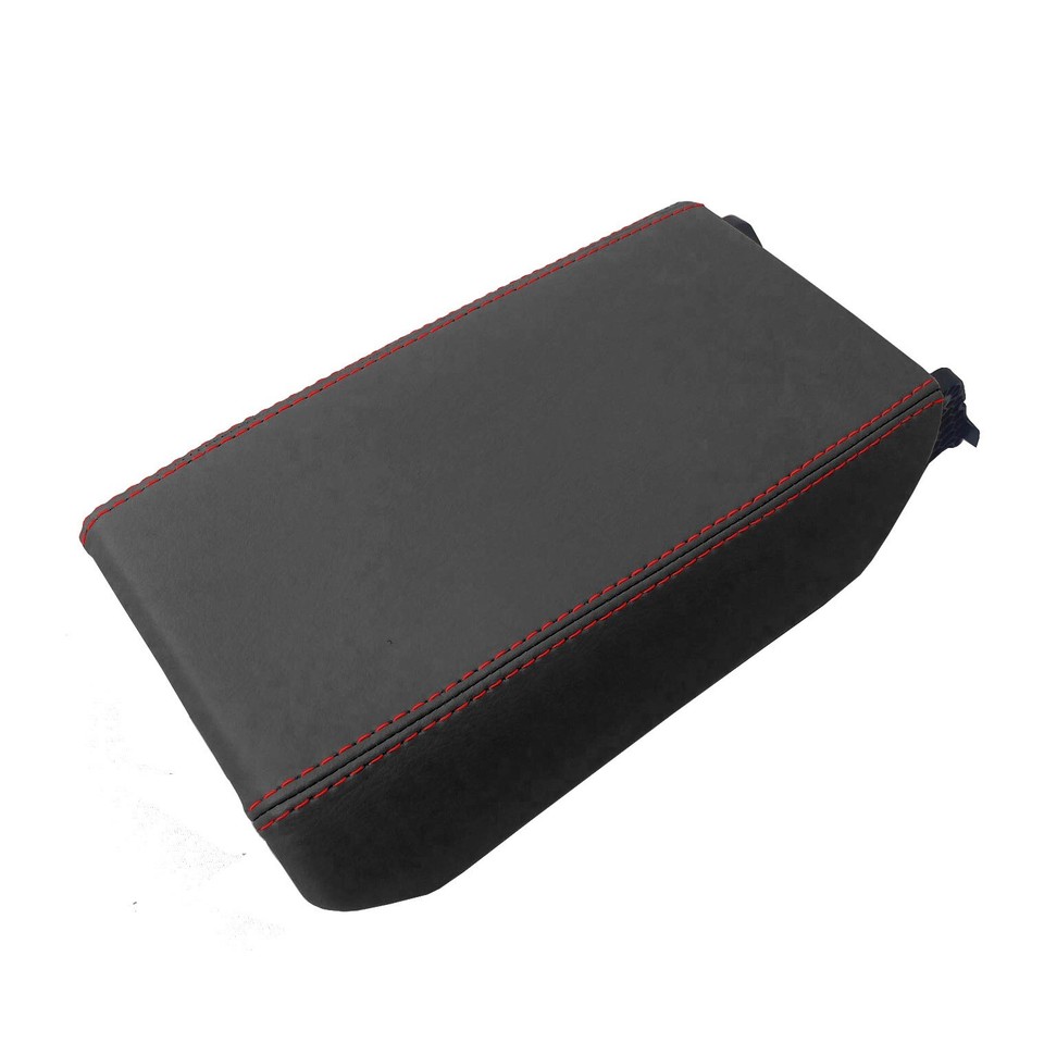 Console Lid Armrest Cover PVC Leather for Ford Bronco 21-24 Red Stitch ...