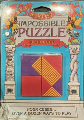 Almost Impossible 4-Cube Puzzle (Binary Arts, 1994) | eBay