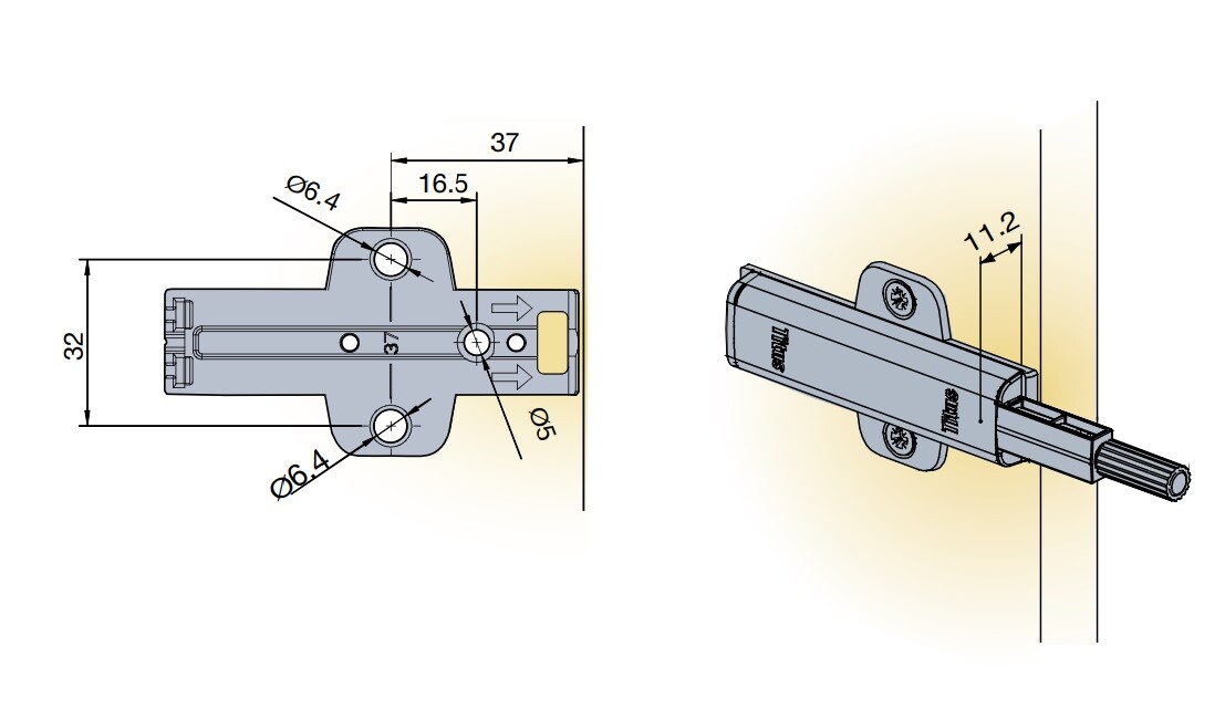 Titus Push Catch for Standard Concealed | Grelly UK