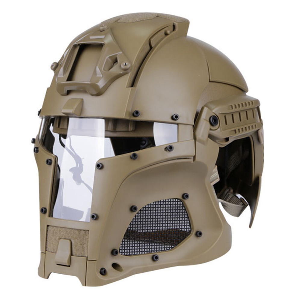 Tactical Retro Medieval Iron Warrior NVG Helmet Paintball Full Face ...