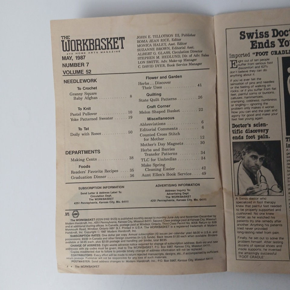The Workbasket Magazine May 1987 Crochet our Baby's Beautiful Blanket ...