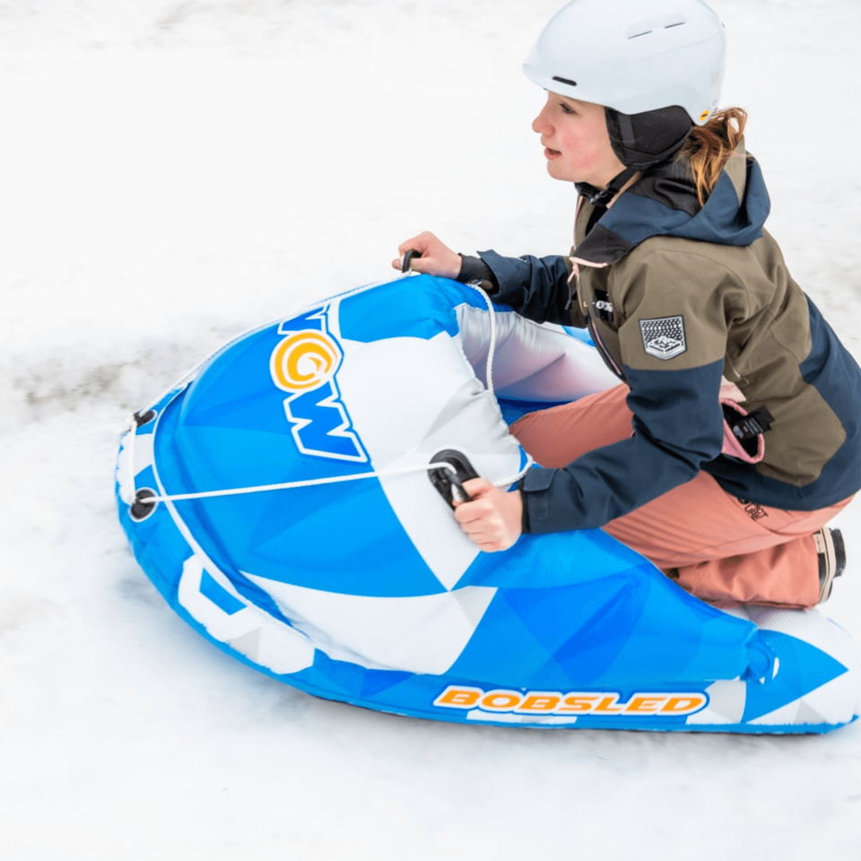 WOW Sports Snow Tube 1-Person Bobsled w Stabilizing Handles for Kids ...