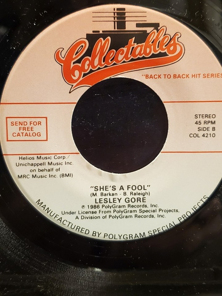 LESLEY GORE 7" 45 RPM "Judy's Turn to Cry" & "She's a Fool" on ...