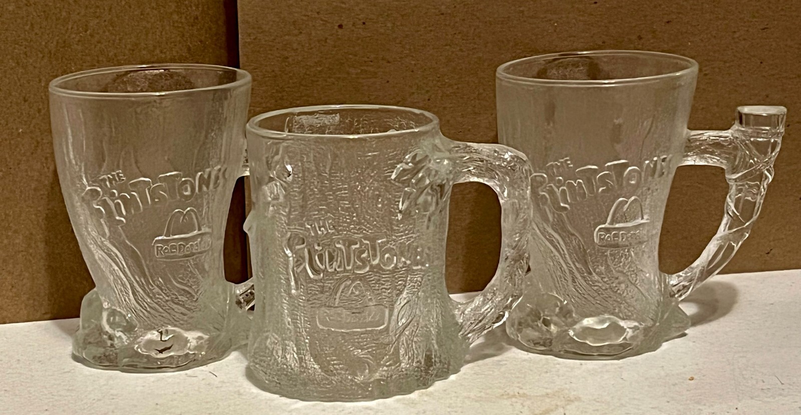 VTG McDonald's Glass Collectable Mugs THE FLINTSTONES 1993 Mammoth Mug ...