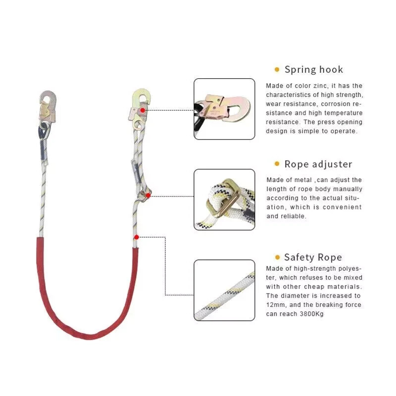 Adjustable Work Position Lanyard Tree Climbing Fall Protection ...