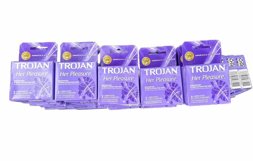 Trojan Condoms 141 Count Her Pleasure Spermicidal Latex Lot Of 47 Boxes ...