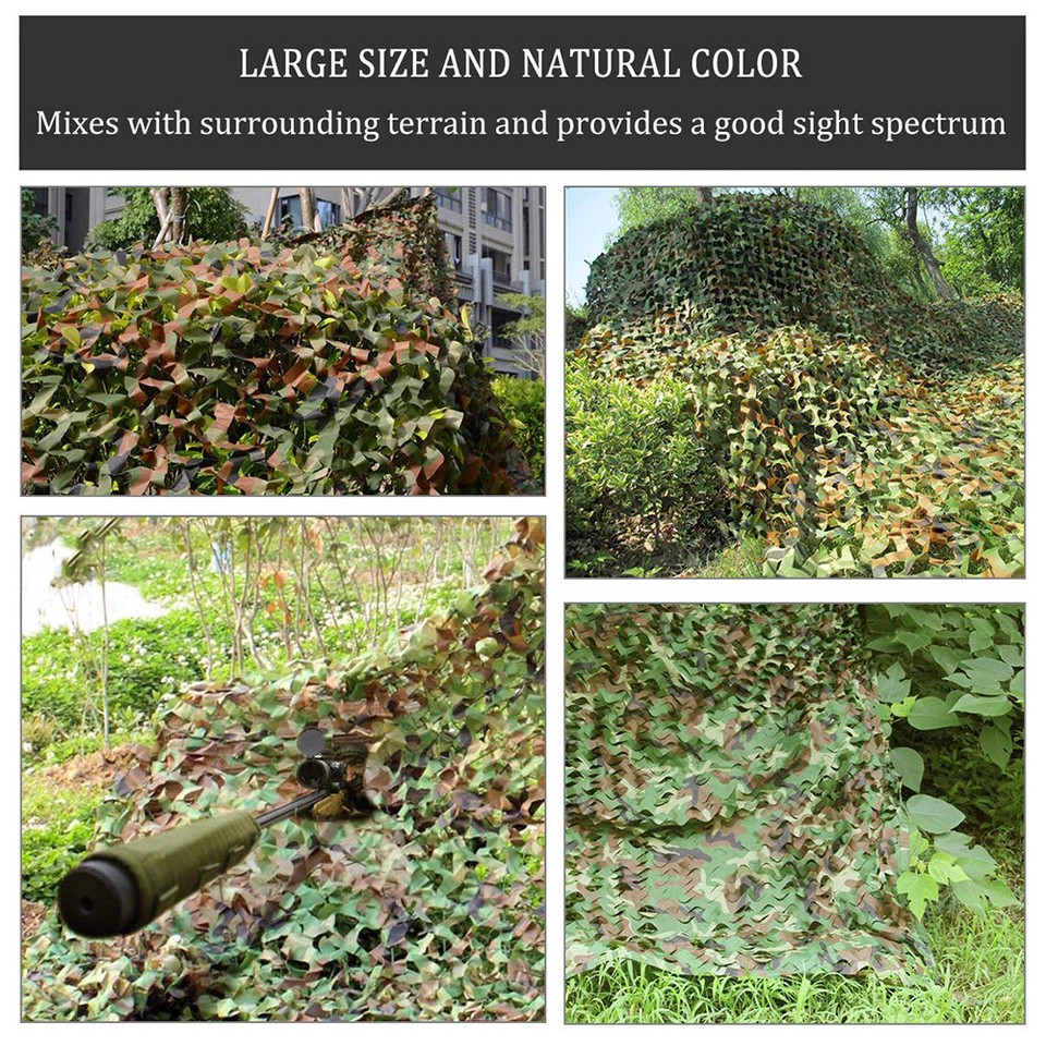 26x26Ft Military Woodland Camouflage Netting Cutable Camo Net Camping ...