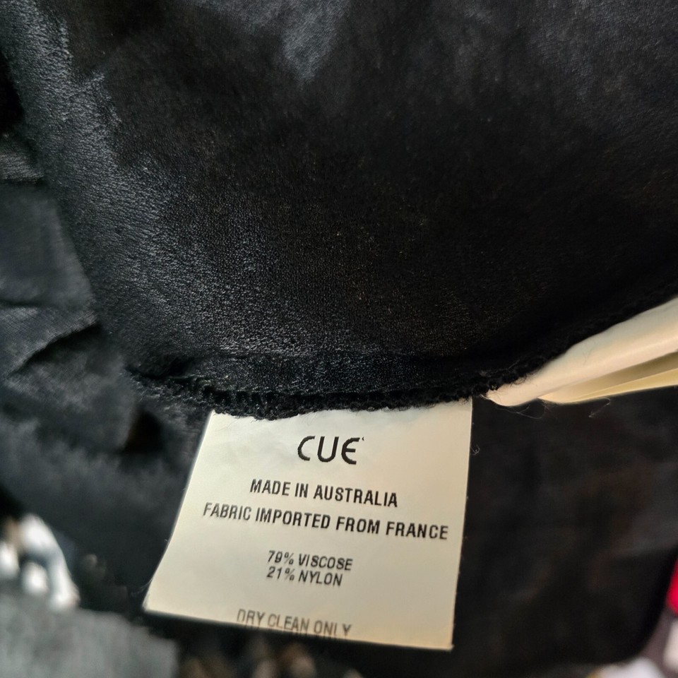 Vintage Cue Womens Blouse Top Size 10 Black Ivory Sleeveless Round Neck ...