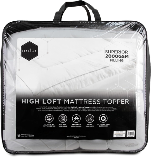 Ardor 2000GSM Standard Microfiber Mattress Topper, Double, White ...