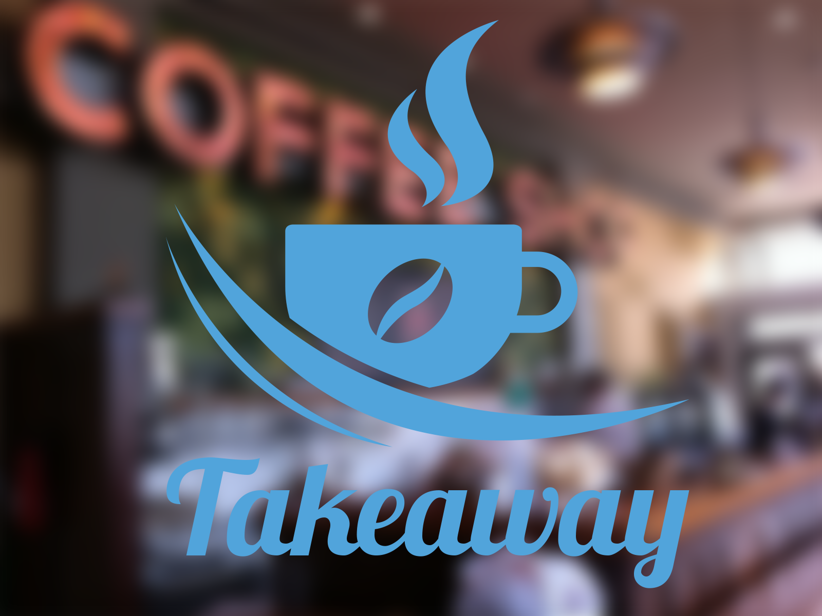 Coffee shop signs, coffee shop window sticker sign decal cafe window ...