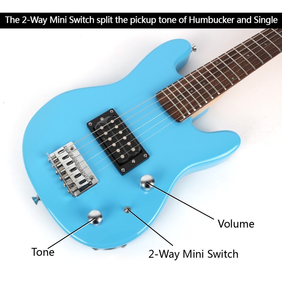 Blue color mini st electric guitar set with bag and Amp | eBay