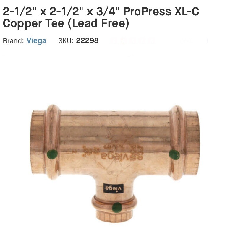Viega+ProPress+XL+Tee+-+22298 for sale online | eBay