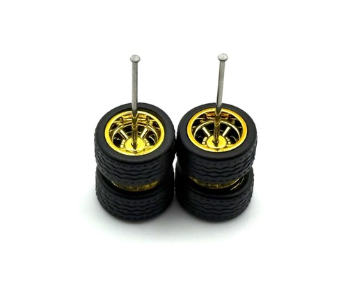 4 SETS 1/64 Scale 5 SPOKE MUSCLE v5 Real Rider Wheels Rims Tires Set ...