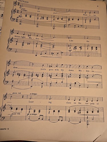1933 MY MOONLIGHT MADONNA Sheet Music Zdenko Fibich Paul F Webster ...