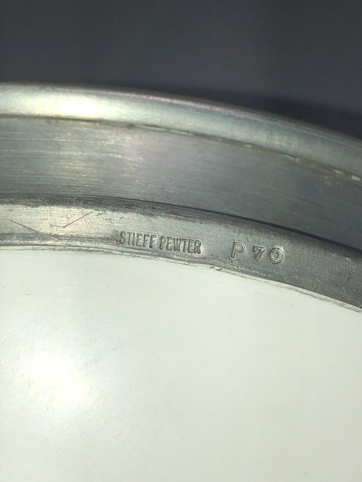 Vintage Hand Painted Stieff Pewter & Fiberglass Bar Tray~Signed GG ...