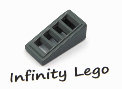 20 LEGO Dark Bluish Grey Slope Grille 1 x 2 (18863 61409) - 20 Pieces ...