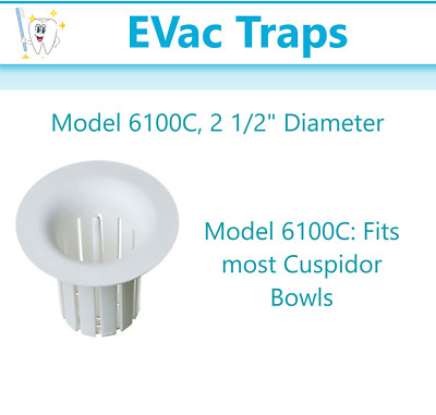 Dental Evacuation Unit Traps Cuspidor Filters Model 6100C, 2 1/2" Diam ...