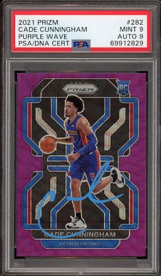 Cade Cunningham Signed 2021 Prizm Purple Wave Rookie Card #282 Psa MINT ...