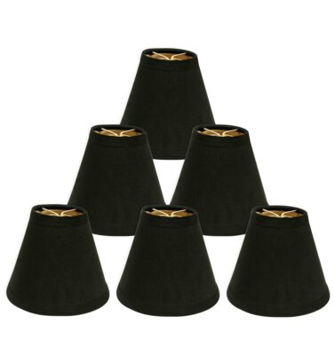 Royal Designs 6" Hardback Empire Chandelier Lamp Shades Black 3" x 6" x ...