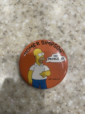 Homer Simpson 1989 Vintage Pin Button Badge | eBay