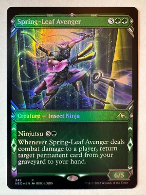 Spring-Leaf Avenger Showcase Foil 349 Kamigawa Neon Dynasty MTG NM NP ...
