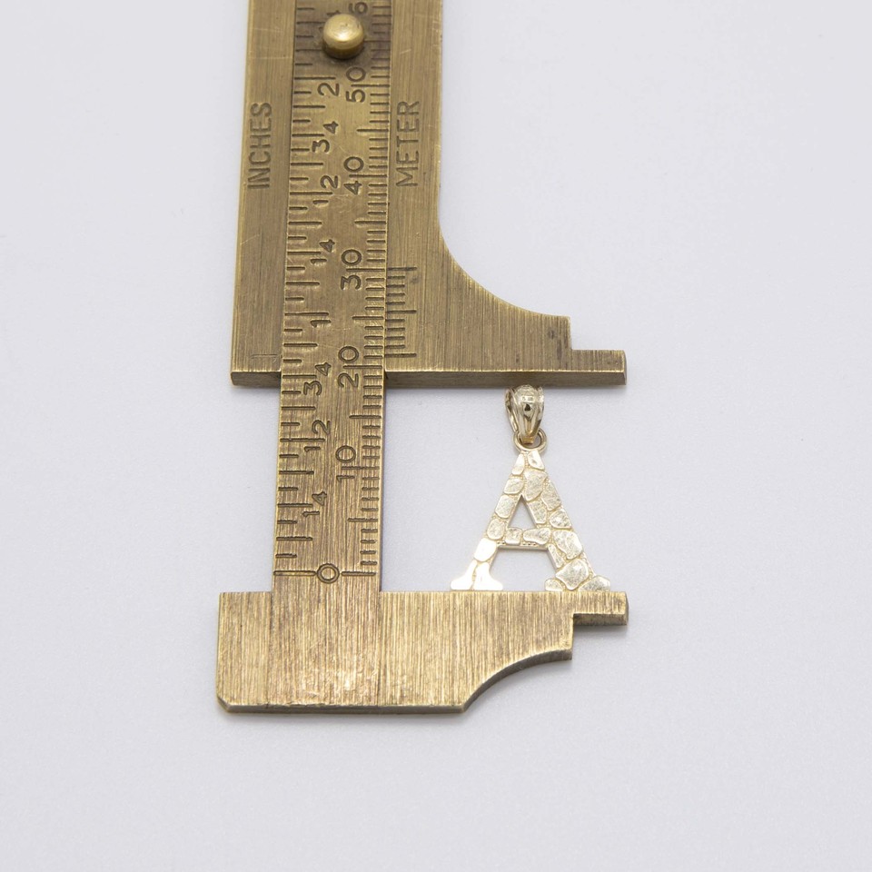 10K Gelbgold 1.9cm Klumpen Initialen Buchstabe Anhänger Halskette Alle ...