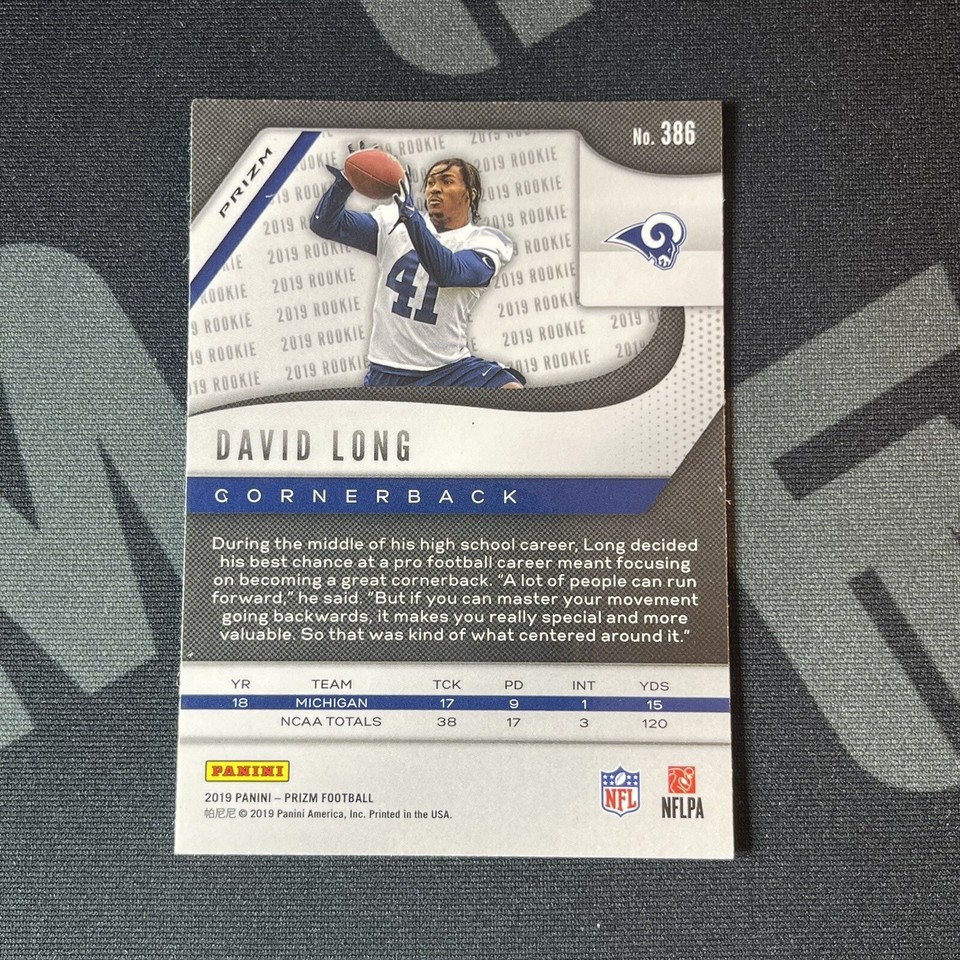2019 Panini Prizm David Long Pink Rookie Los Angeles Rams #386 | eBay