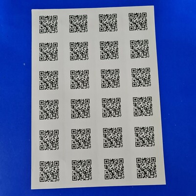 96 x Personalised Bodyshop QR Code Barcode Stickers Sticky Labels Laser ...