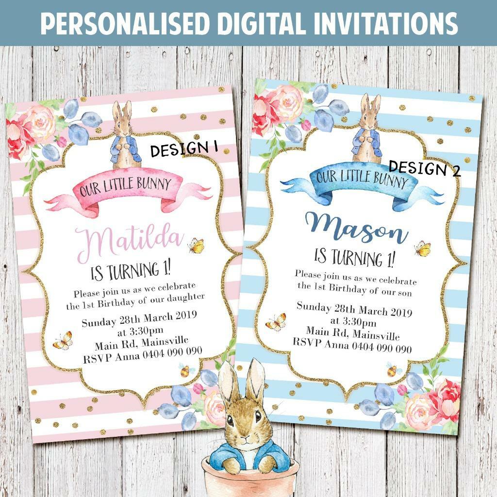 Peter Rabbit Invitation Sayings Personalised PETER RABBIT Birthday
