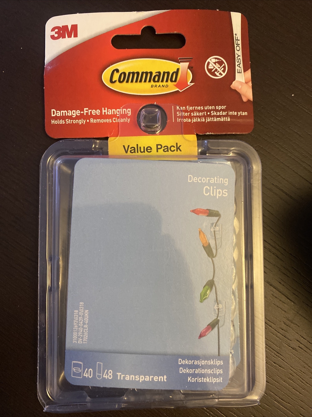 3M Command 17026CLR Plastic Decorating Wall Clips - 40 Pieces clips /48 ...