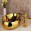Luxury Gold Oval Ceramic Bathroom Basin Vessel Sink Mixer Faucet Pop ...