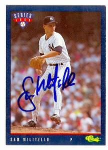 Sam Militello autographed baseball card (New York Yankees) 1993 Classic ...