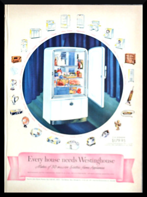 Westinghouse Print Ad Original Vintage 1940s WW2 Refrigerator ...