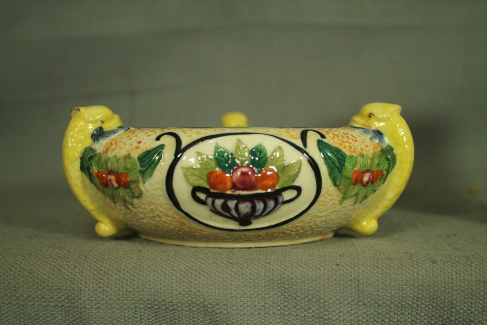 vintage old Japanese pottery decorative 3 fish dish bowl glass cup ...