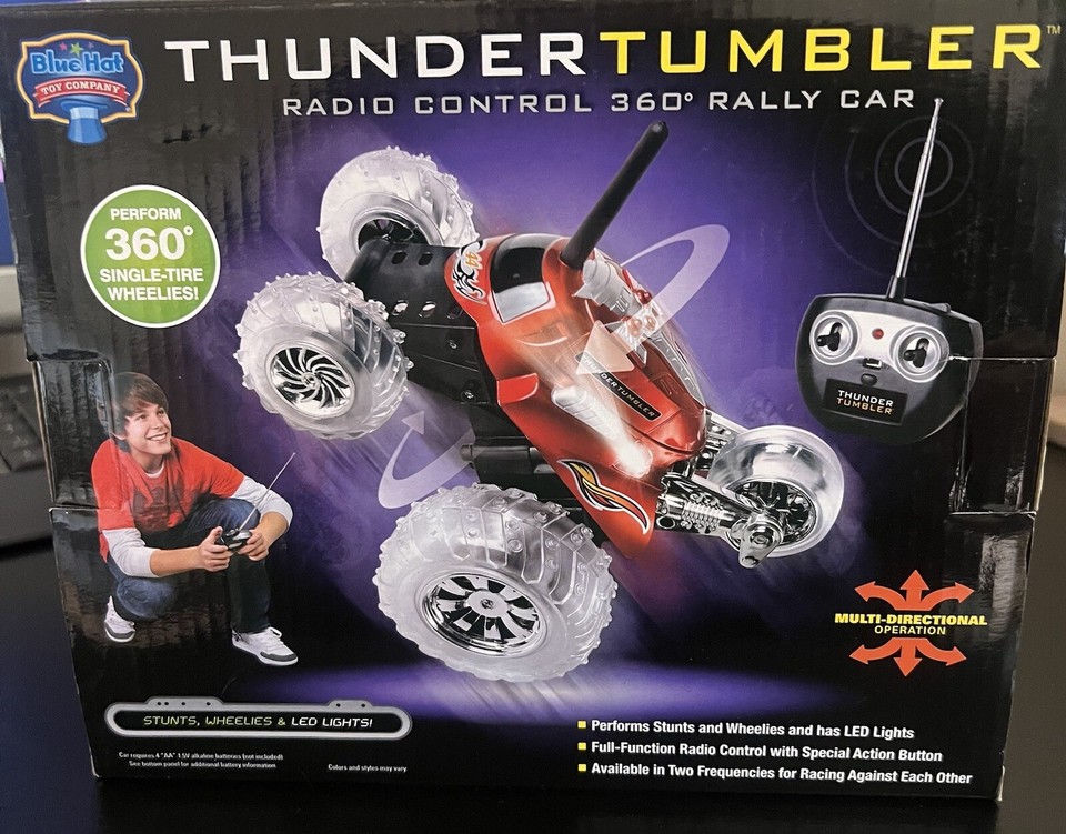 Radio Control 360* Rally Car Blue Thunder Tumbler Blue Hat Toy | eBay