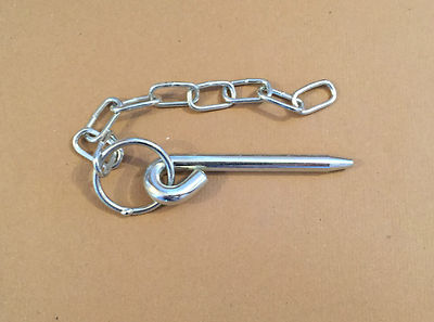 1 X Round Cotter Pin & Chain 109 x 9.5mm Horseboxes & Trailers Tail ...
